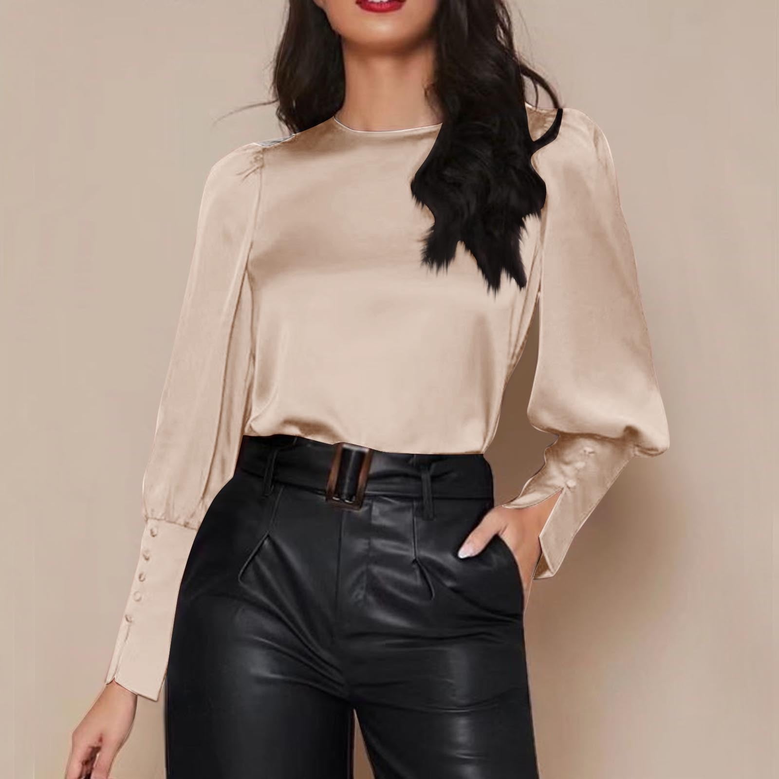 PiGOGI Large Shirts for Women Fashion Women's Casual Long Sleeve Solid ... PiGOGI Large Shirts for Women Fashion Women's Casual Long Sleeve Solid ...