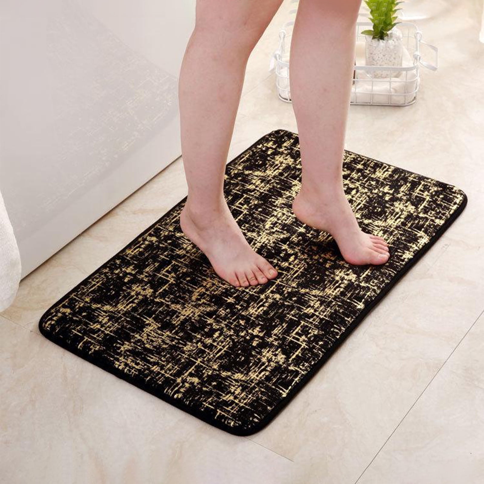 PiGOGI Water Absorbent Non-Slip Floor Mat, Star Pattern Bathroom Rug ...