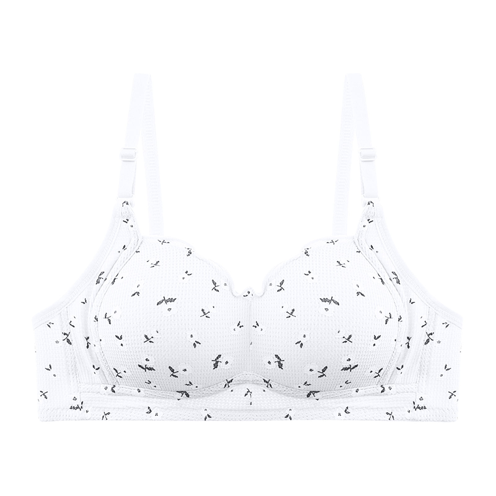 PiGOGI Women's Lingerie Student Girl Thin Bra Steel Ring Free with High ...