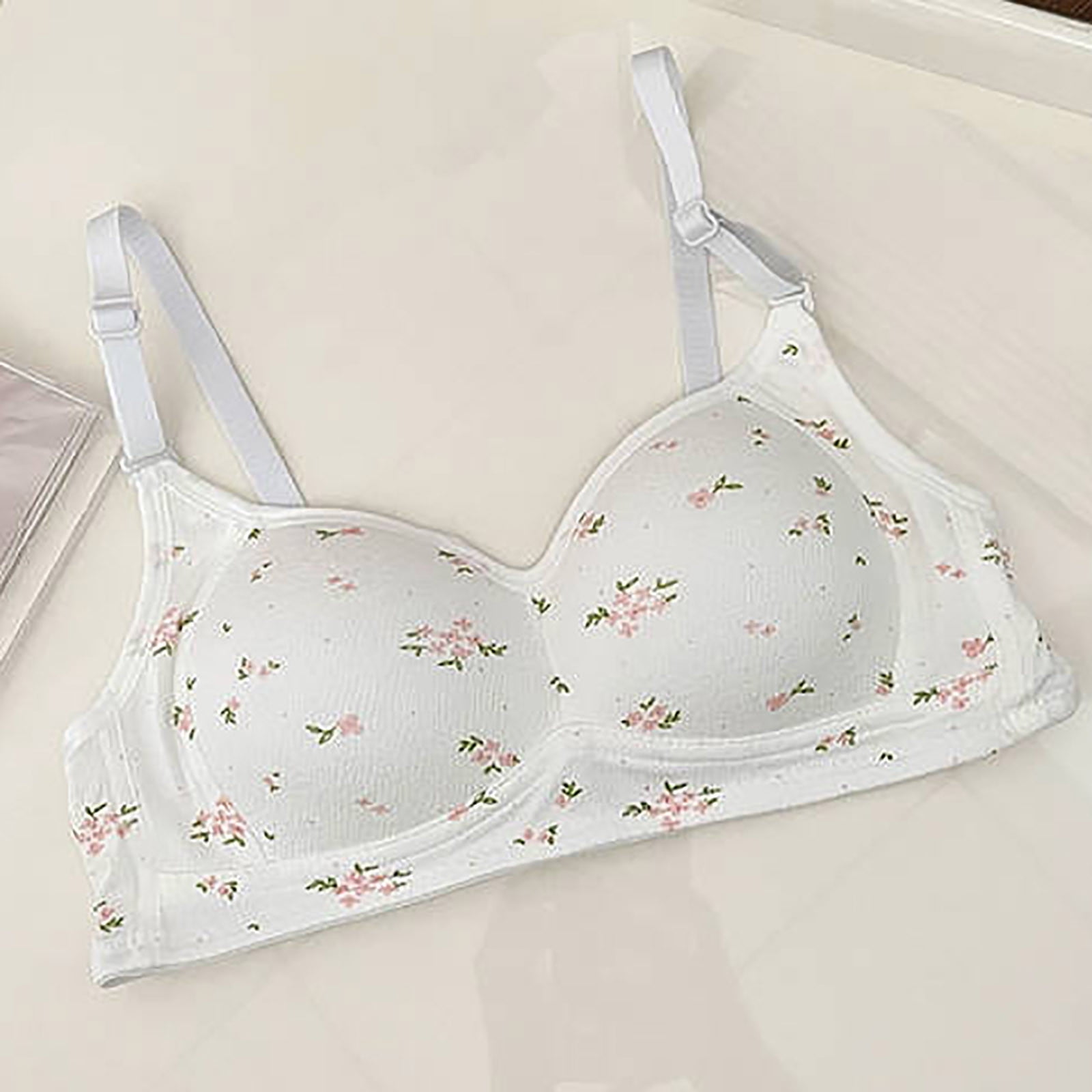 PiGOGI Women's Lingerie for Student Girls - Thin Underwire Bra with ...