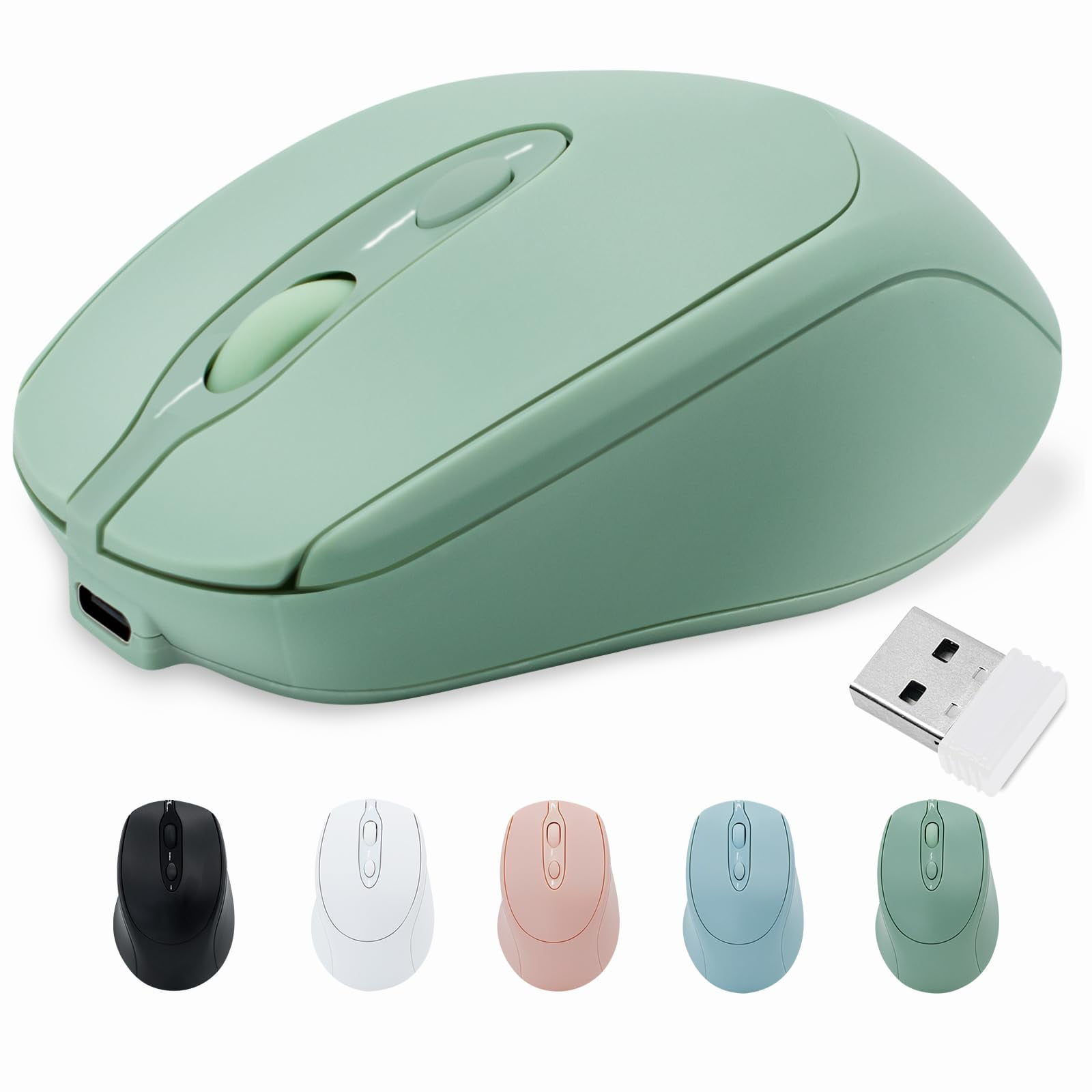 PiMivco Rechargeable Wireless Mouse, Bluetooth Mouse for Laptop/iPad ...