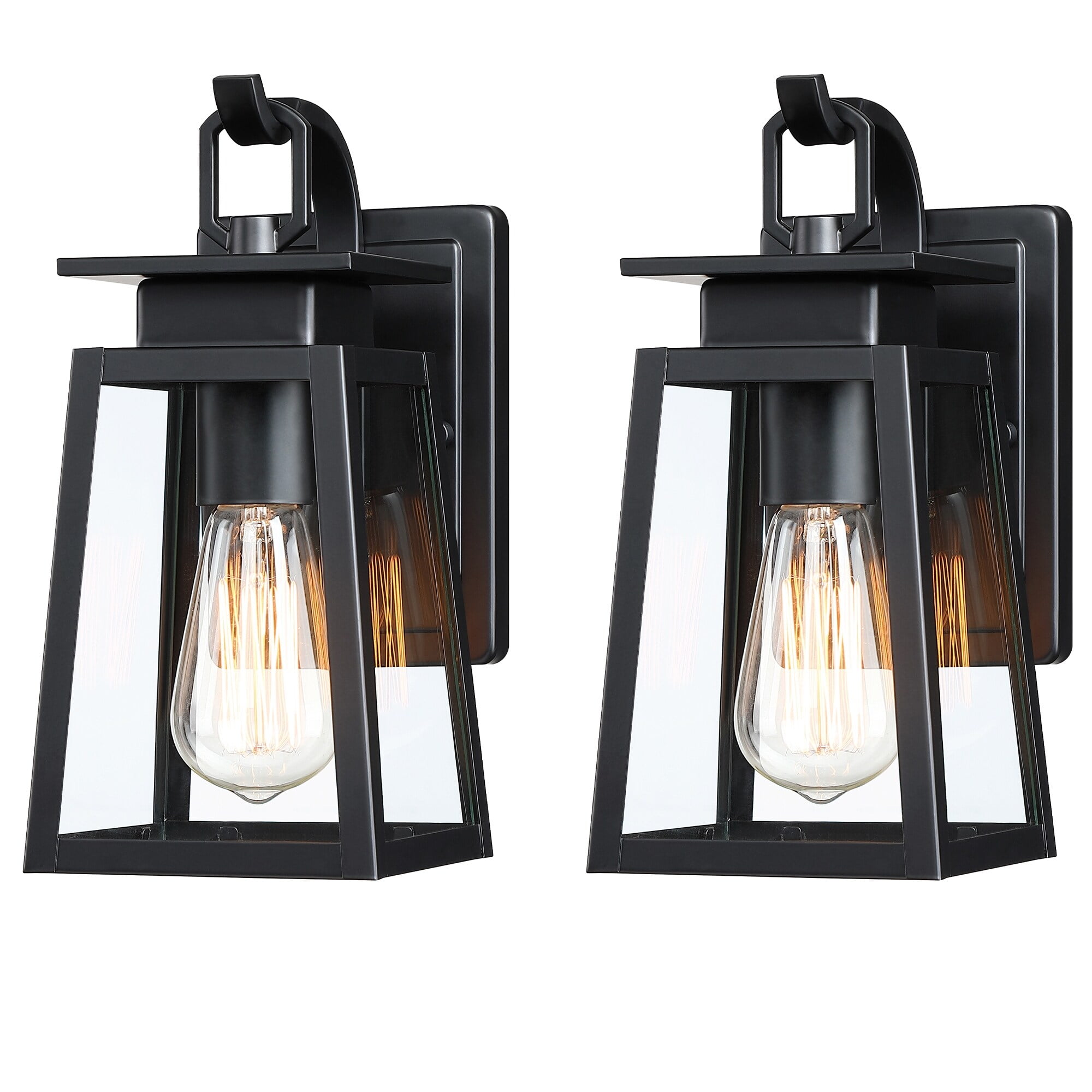 Pia Ricco 1-Light Exterior Wall Light with Clear Glass (2 Pack) - Matte ... Pia Ricco 1-Light Exterior Wall Light with Clear Glass (2 Pack) - Matte ...