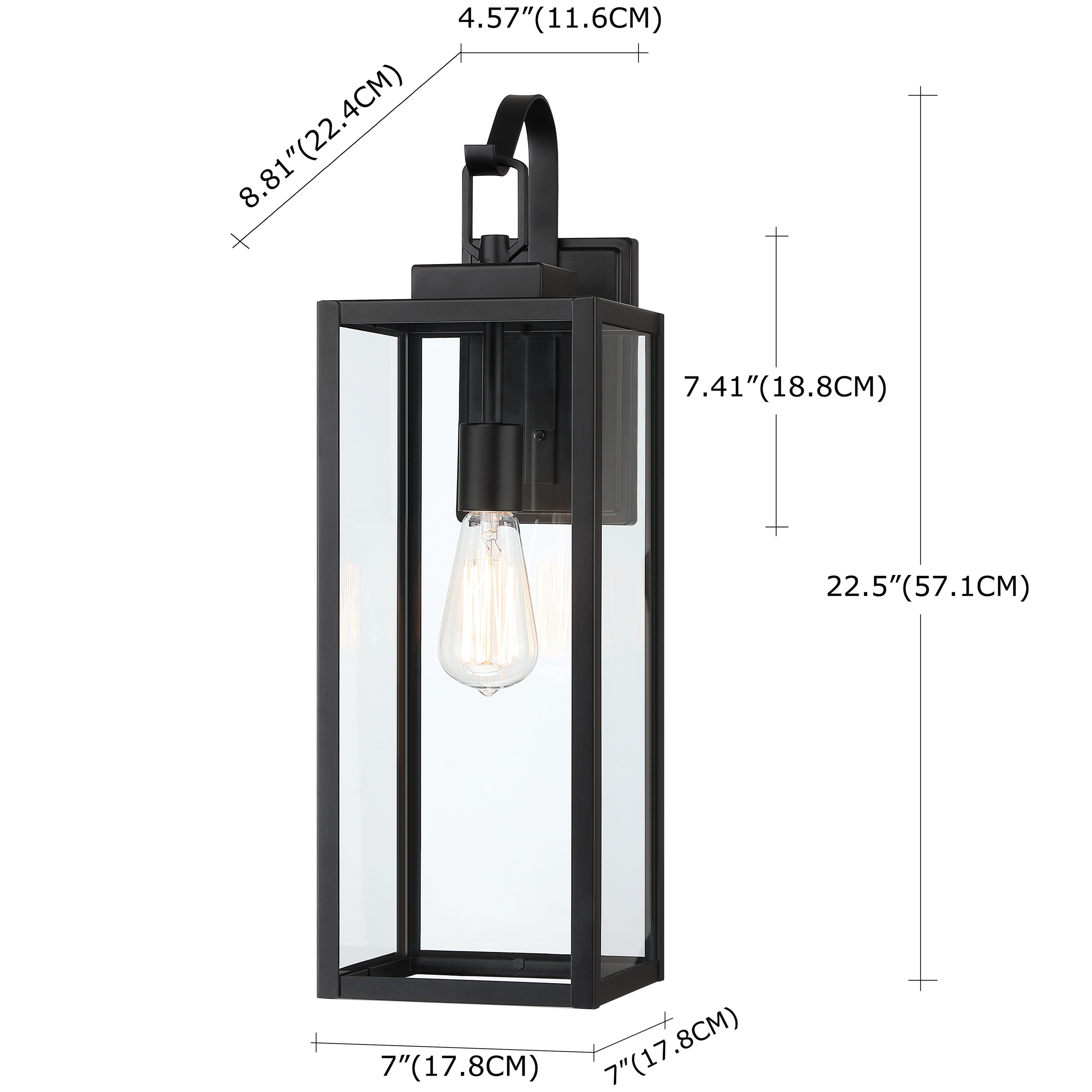 Pia Ricco 2 Pack 1-Light Outdoor Matte Black Wall Sconce Large(2 Pack ...