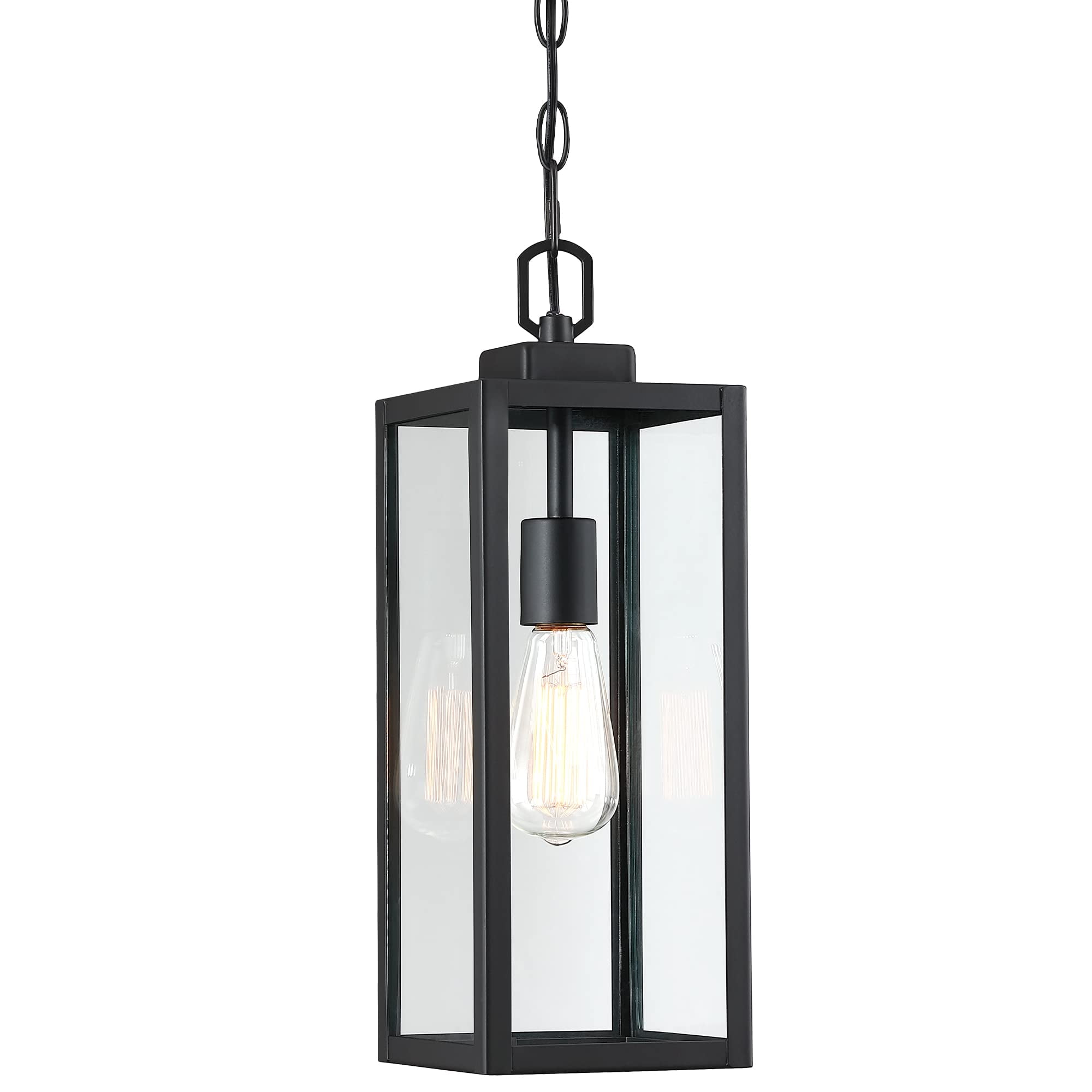 Pia Ricco Outdoor Pendant Light, Modern Matte Black Adjustable Exterior ...