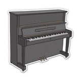 Piano - 3" Vinyl Sticker - For Car Laptop I-Pad Phone Helmet Hard Hat ...