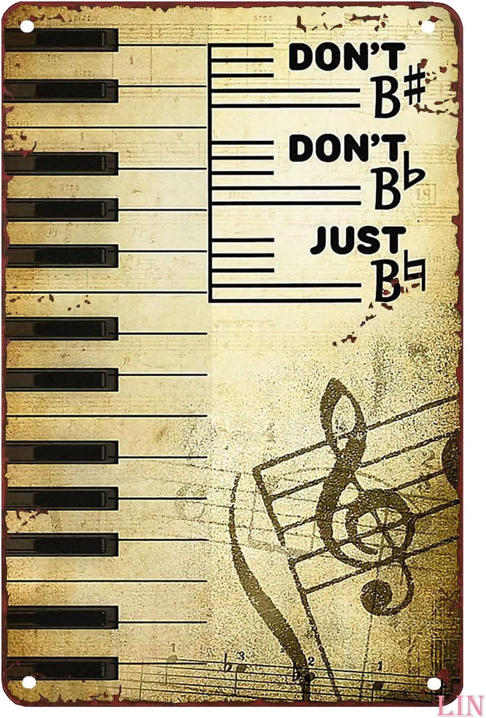 Piano Art Wall Decor Piano Musical Instrument Don't B Just B Natural ...