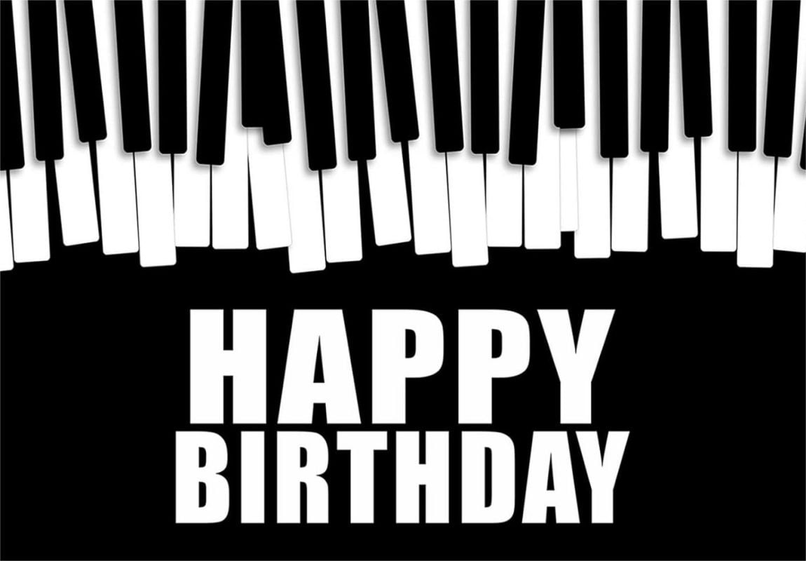 Piano Backdrop Musical Notes Keyboard Bday Baby Shower Photographic ...