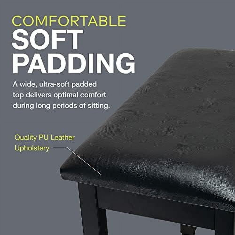 Piano Bench with Storage - Adjustable Keyboard Bench Seat with Leg ...