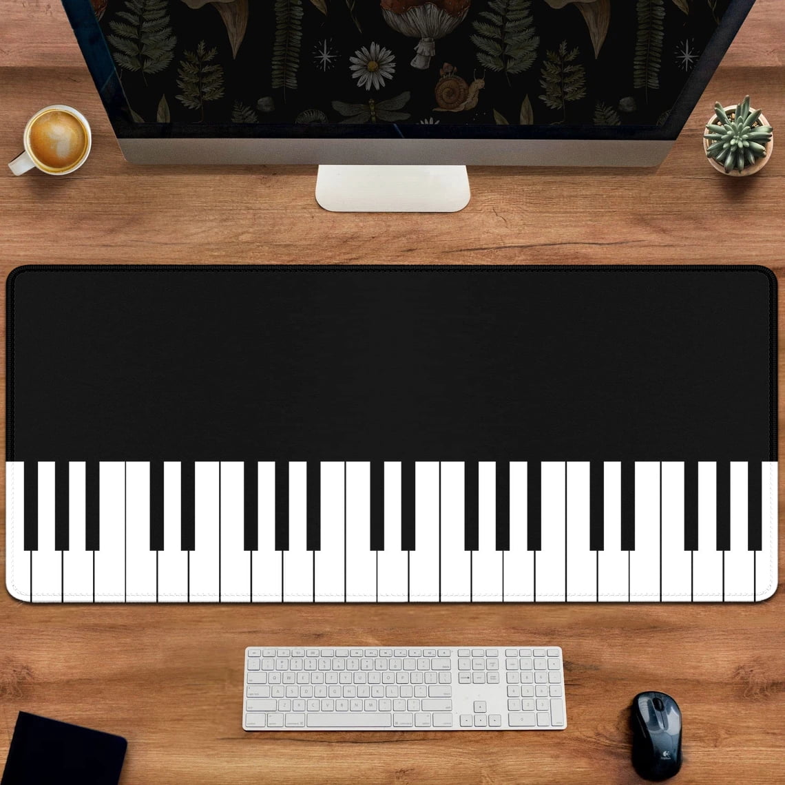 Piano Black And White Keyboard Desk Mat Computer Keyboard Carpet Pc ...