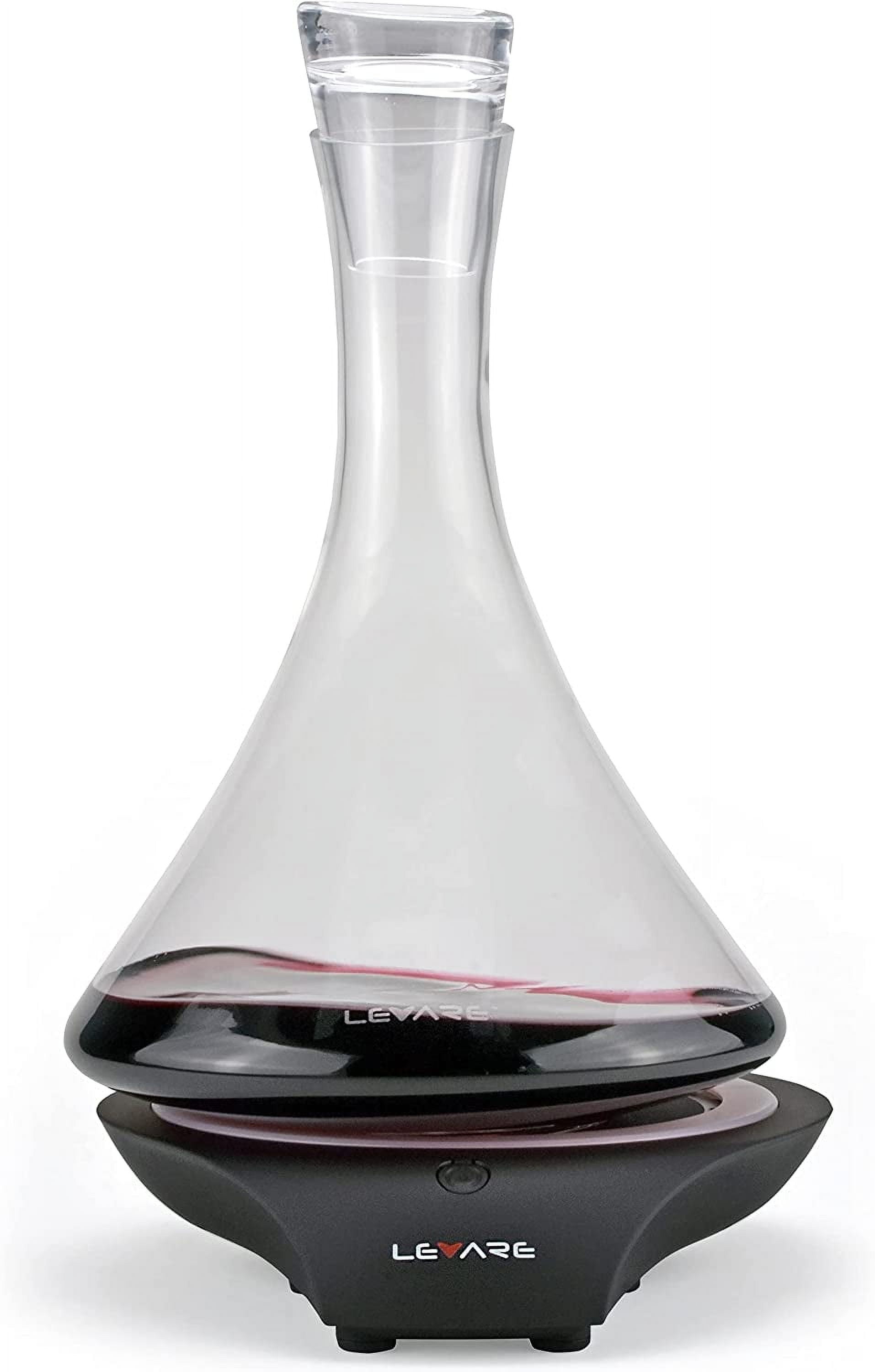 Piano Black Electric Aerator and Glass Decanter Set, Smart Swirl ...