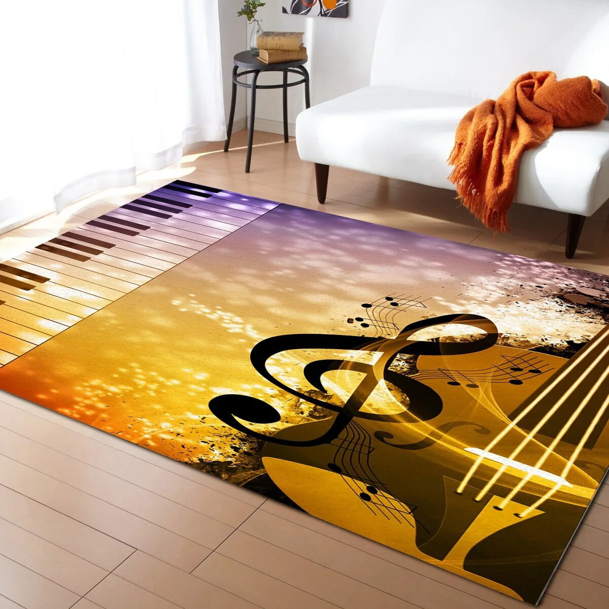 Piano Cello Concert Notes Living Room Carpet Coffee Table Floor Mat ...