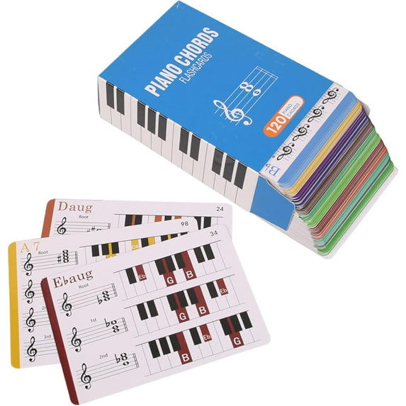 Piano Chord Flashcards in Gift Box - Piano Chords Chart Included ...