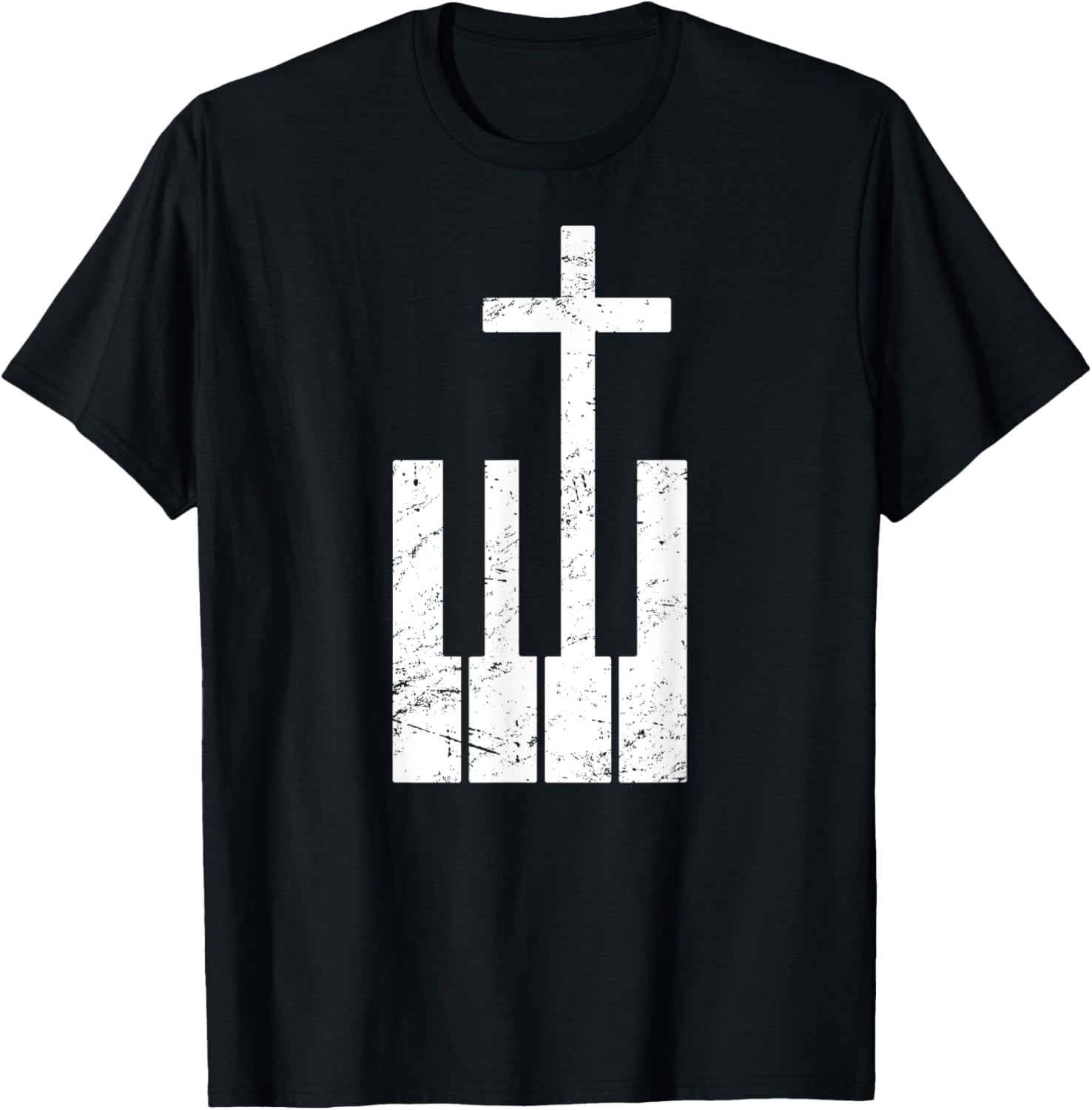 Piano & Cross - Christian Band Vocalist / Church Choir T-Shirt-M ...