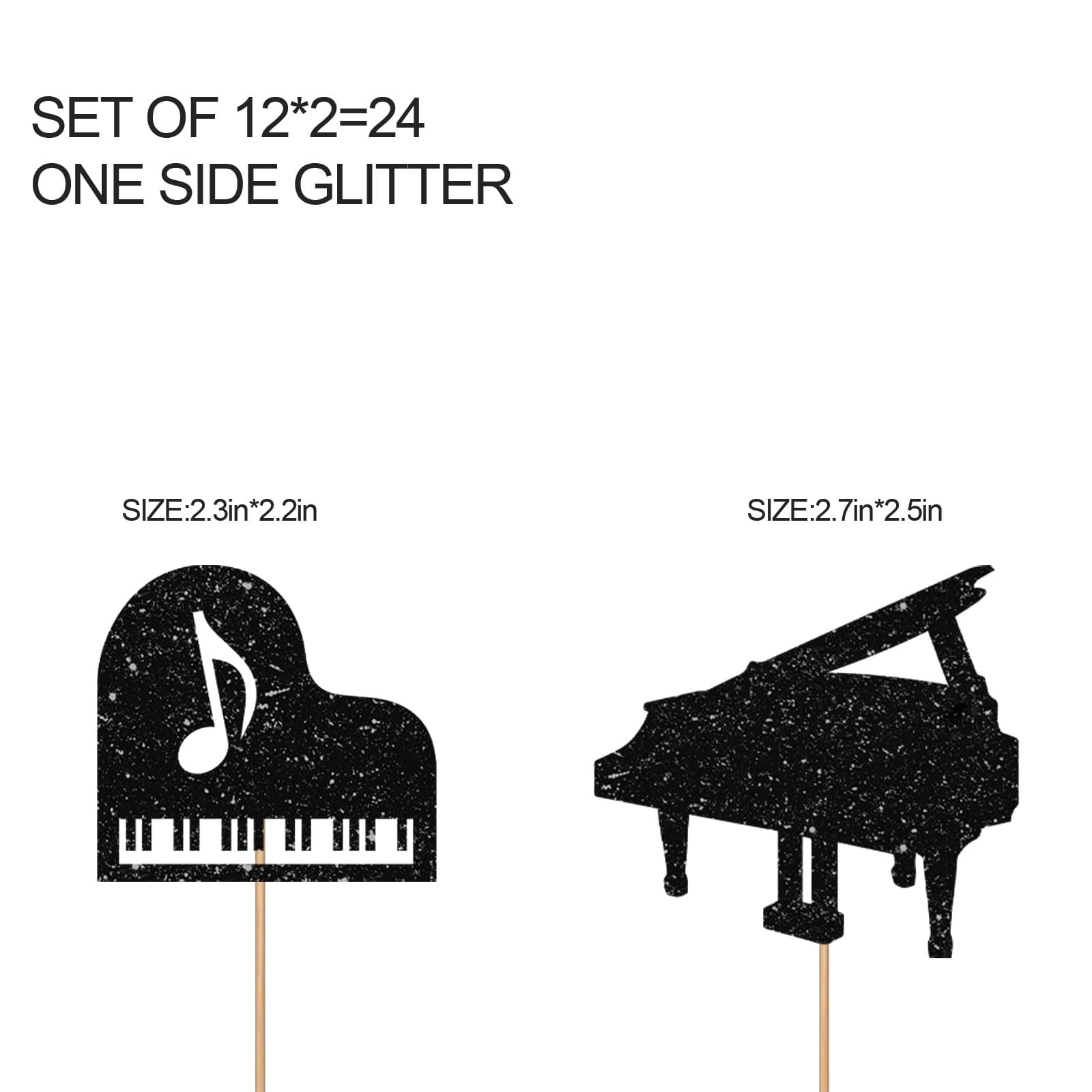 Piano Cupcake Toppers, AJH3 Musician Birthday Party Cupcake Picks ...