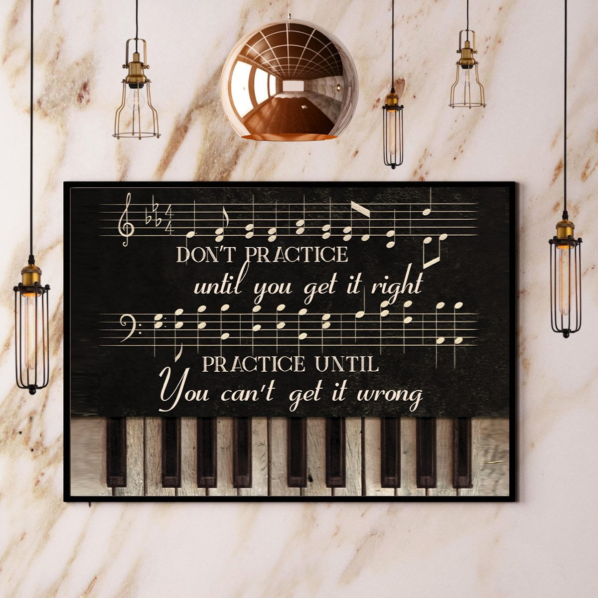 Piano Don'T Practice Until You Get It Right Music Sheet Paper Poster No ...