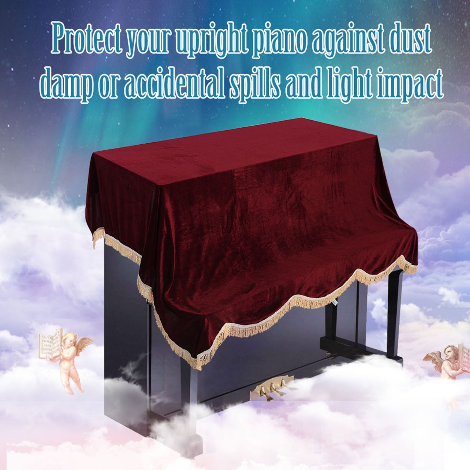 Piano Dust Cover, Classic Durable Upright Piano Dust Cover, Upright ...