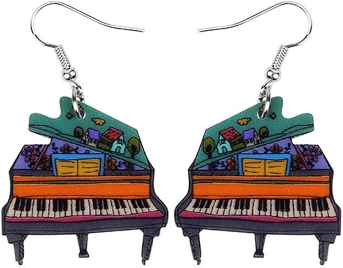 Acrylic Piano Earrings Keyboard Dangle Jewelry for Music Lovers ...