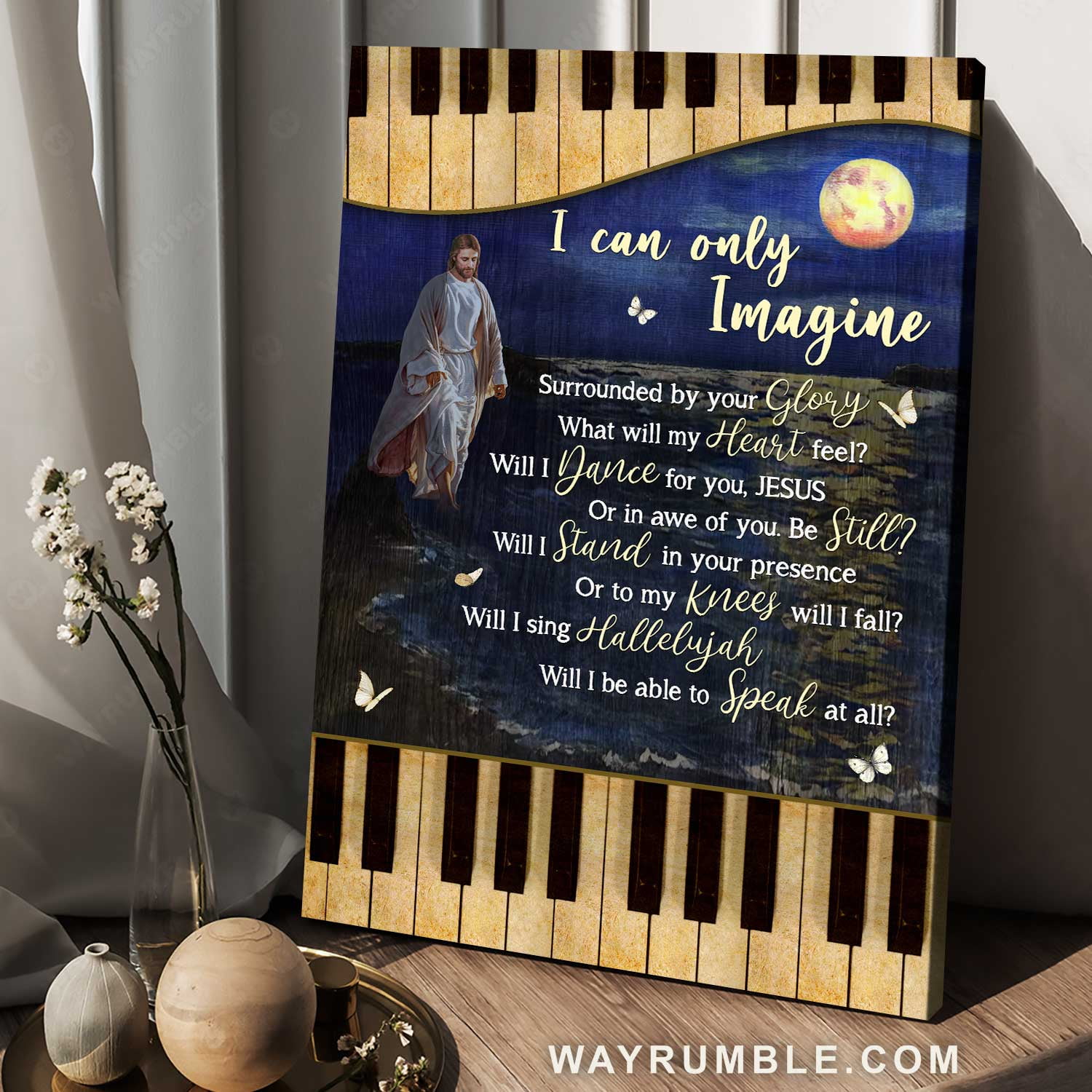 Piano Frame, Jesus Walking On Water, Full Moon, I Can Only Imagine ...