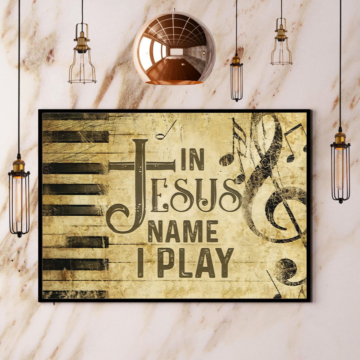 Piano In Jesus Name I Play Musical Note Paper Poster No Frame 11 x 17 ...