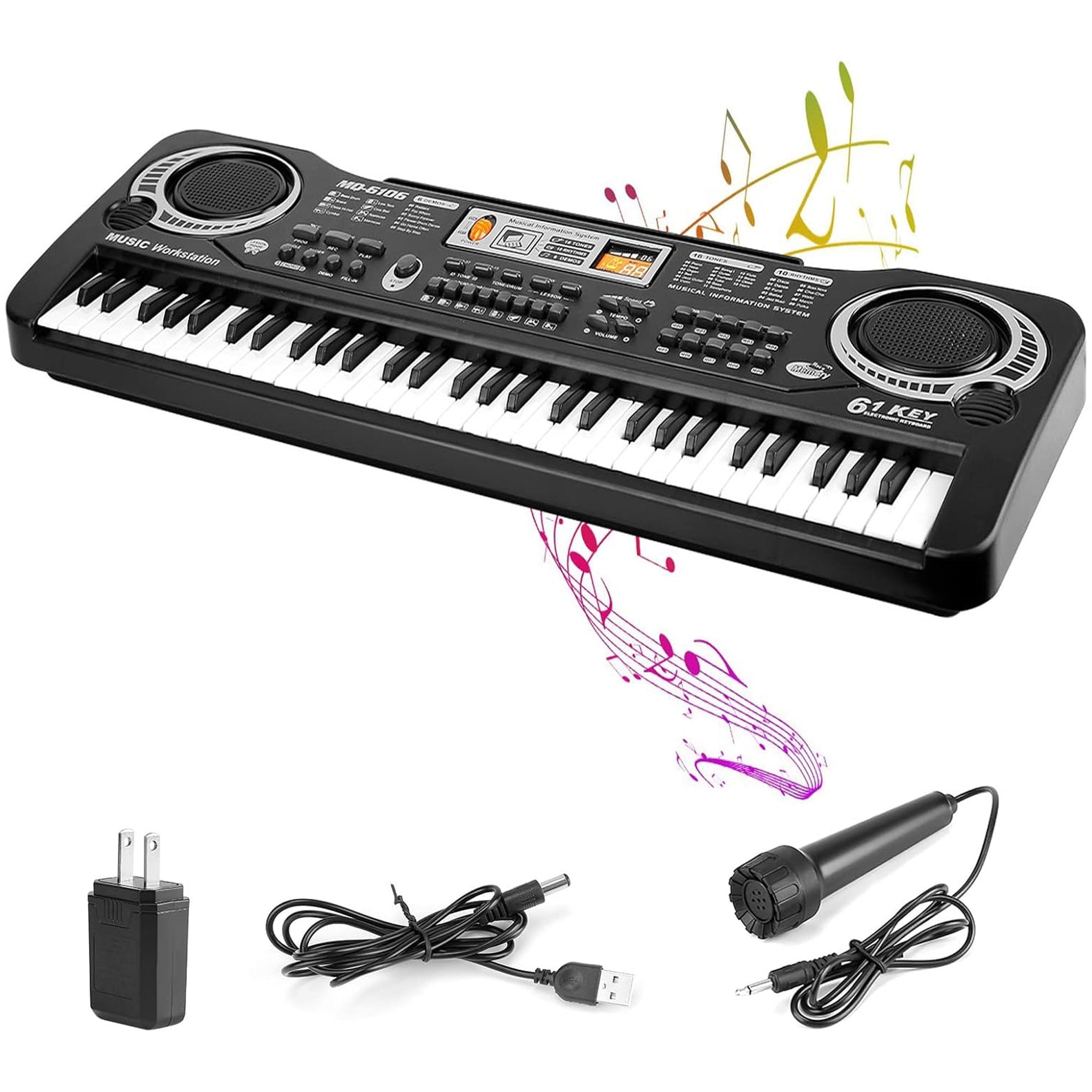 Piano Keyboard 61 Keys Digital Music Electronic Keyboard Electric Piano ...