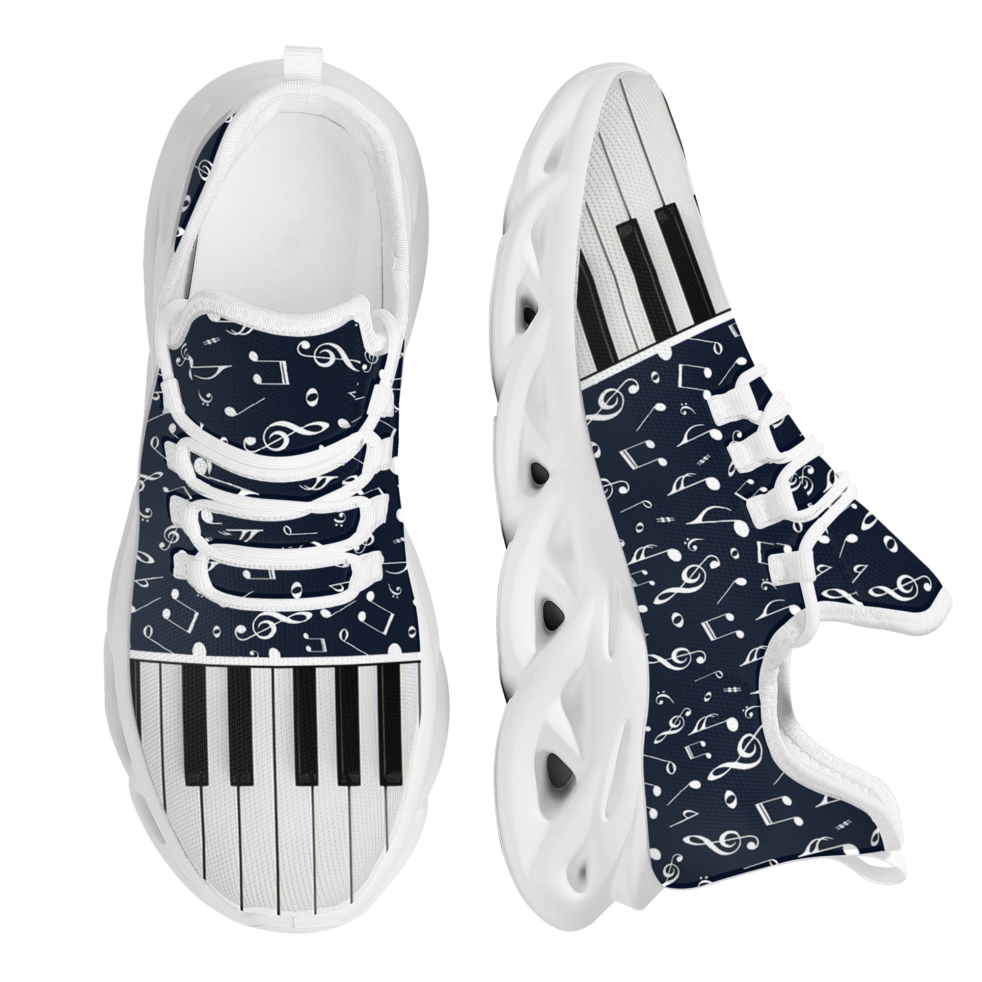 Piano Keyboard And Muisc Notes Psychedelic Kintted Breathable Men's ...