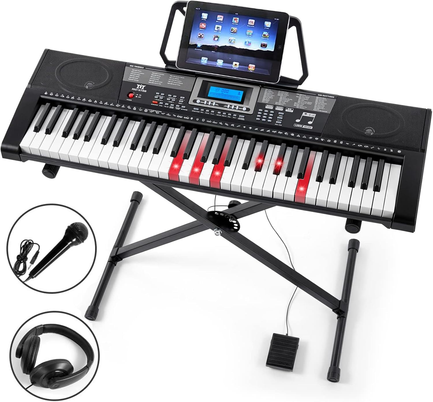 Piano Keyboard, Electric Keyboard Piano with light-Up Key, 255 Tones ...
