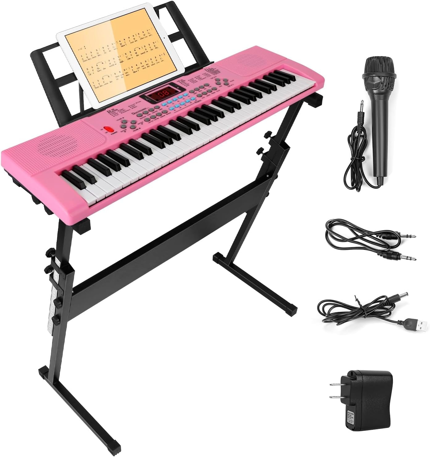 Piano Keyboard Electronic Piano Keyboard 61 Keys with Microphone ...