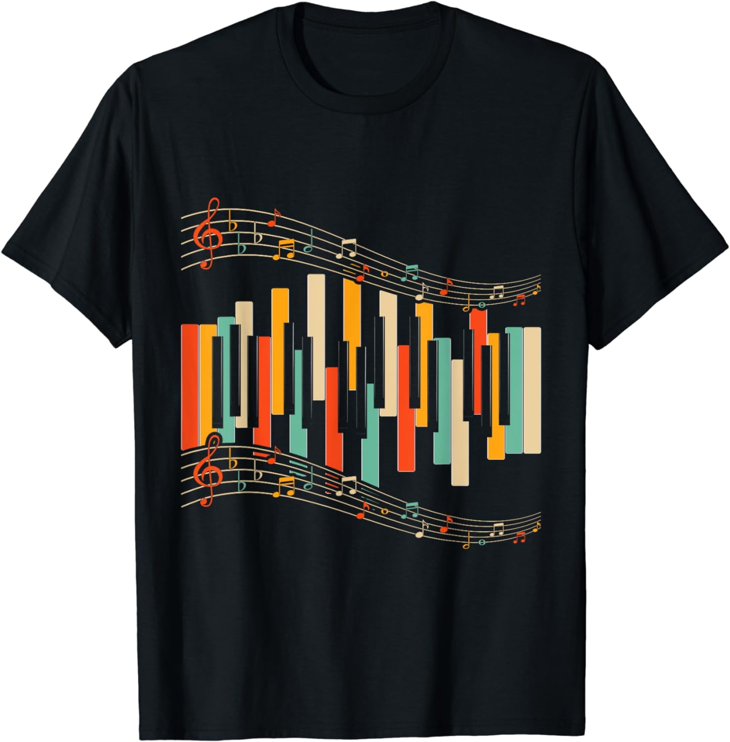 Piano Keyboard Music Notes Piano T-Shirt - Walmart.com