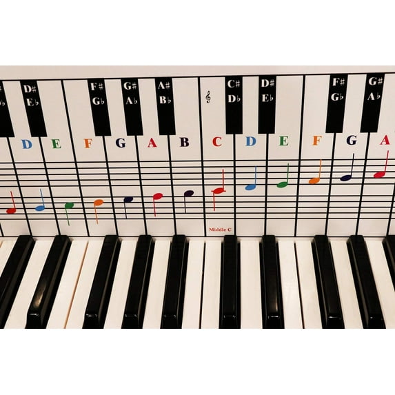 Piano and Keyboard Note Chart, Use Behind the Keys, Ideal Visual Tool ...