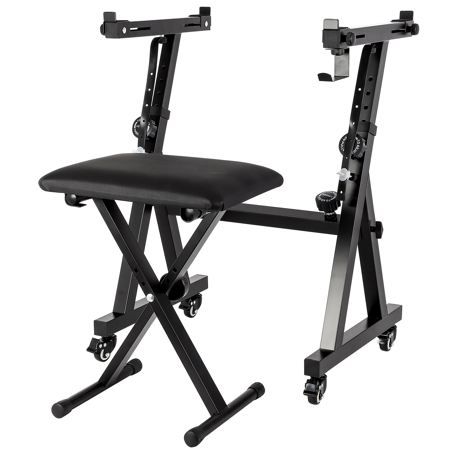 Piano Keyboard Stand and Bench Set - Heavy Duty Adjustable Z-Style ...