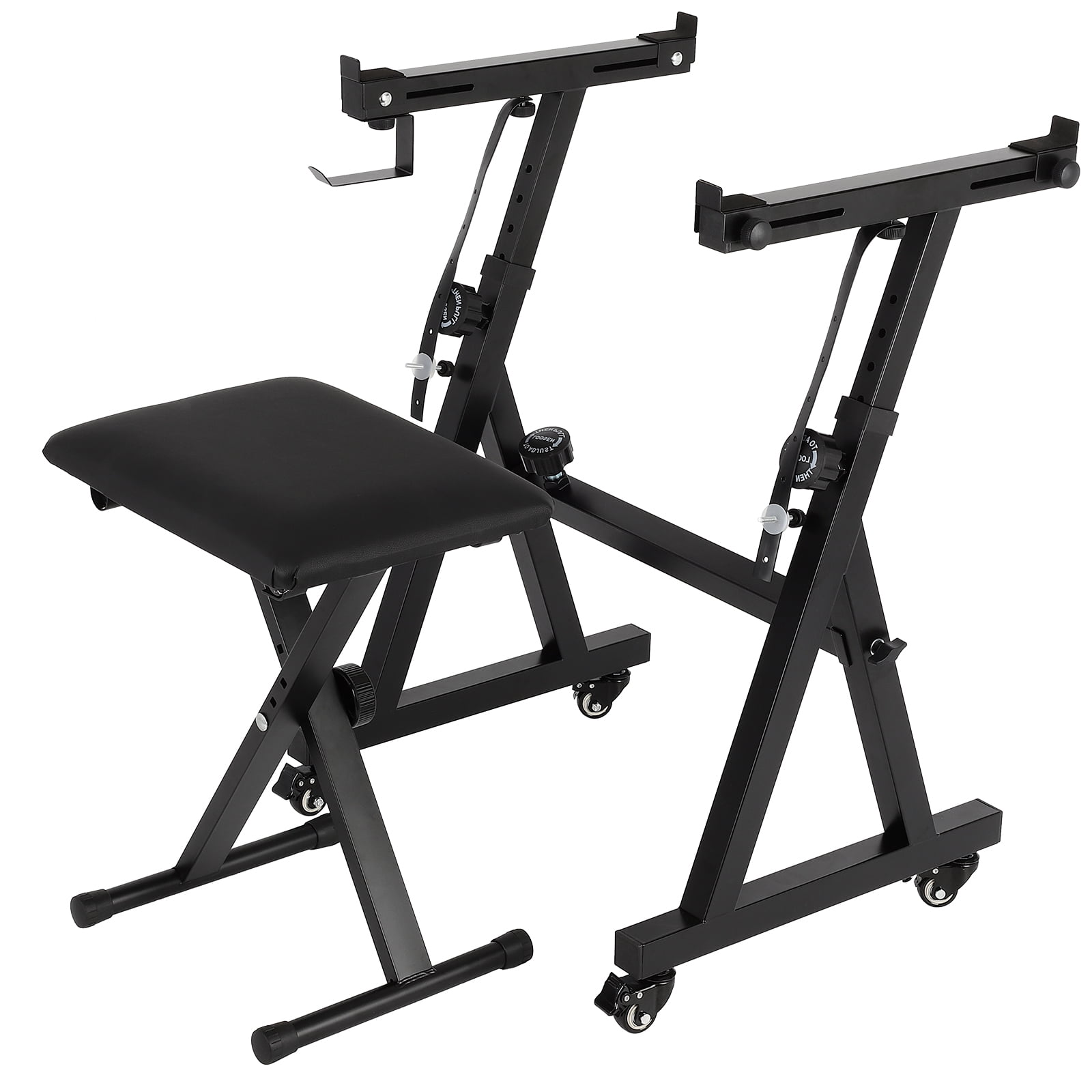 Piano Keyboard Stand and Bench, Z Style Portable and Adjustable Piano ...