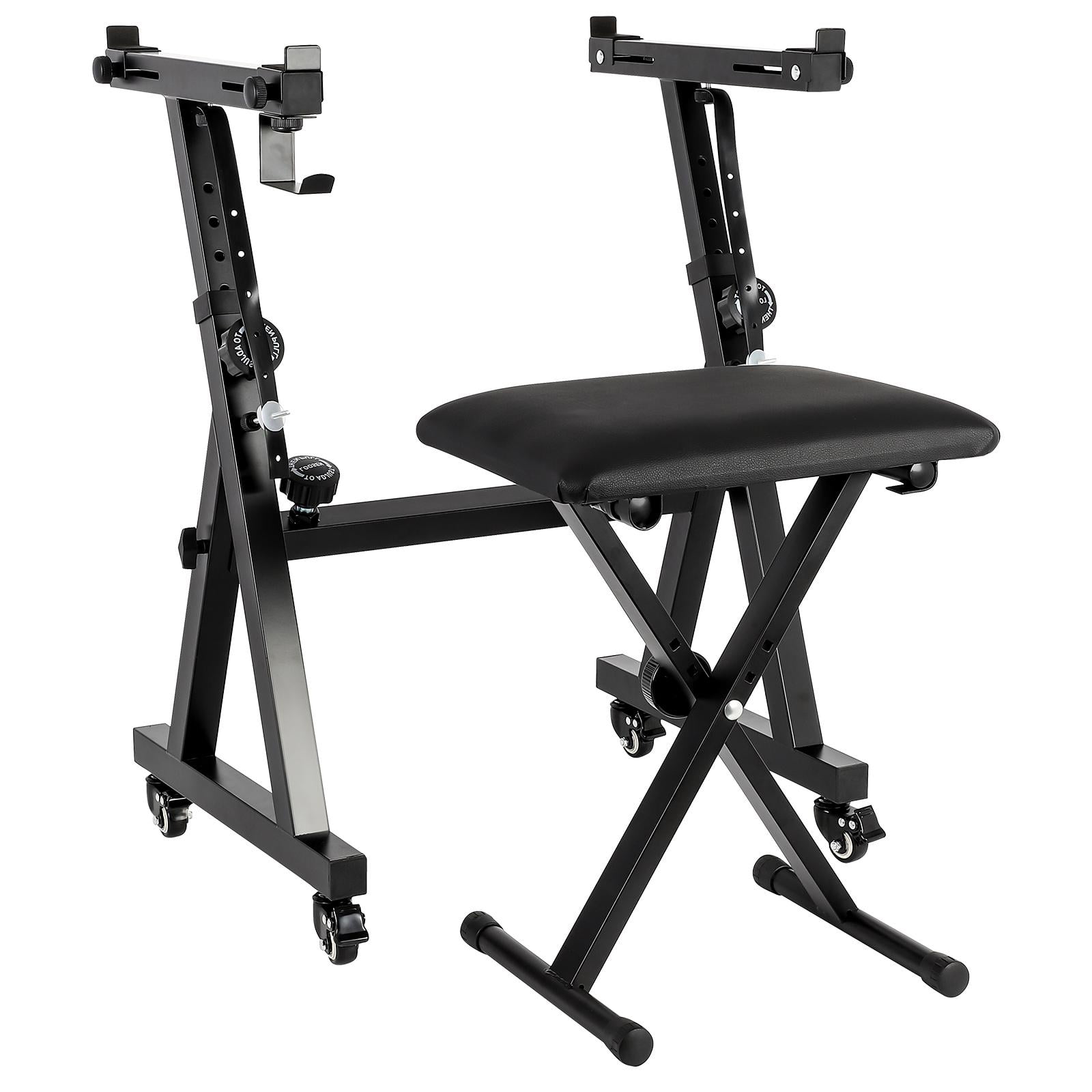 Piano Keyboard Stand and Bench, Z Style Portable and Adjustable Piano ...