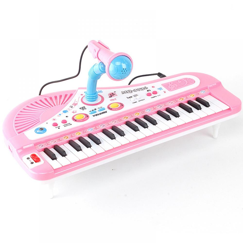 Piano Keyboard Toy with Microphone, Baby Musical Keyboard Piano Drum ...