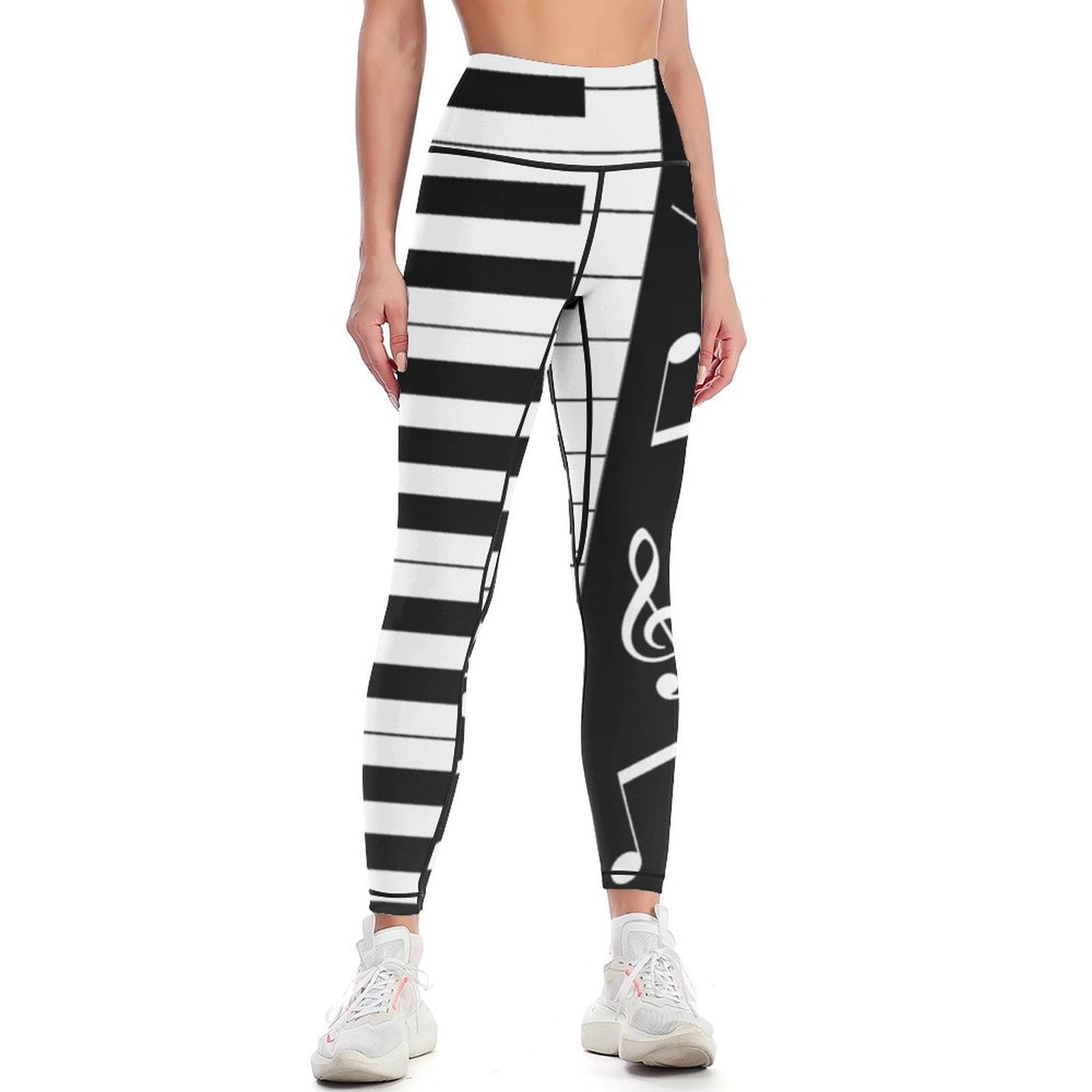 Piano Keyboard with Music Notes Leggings Female legging pants ...