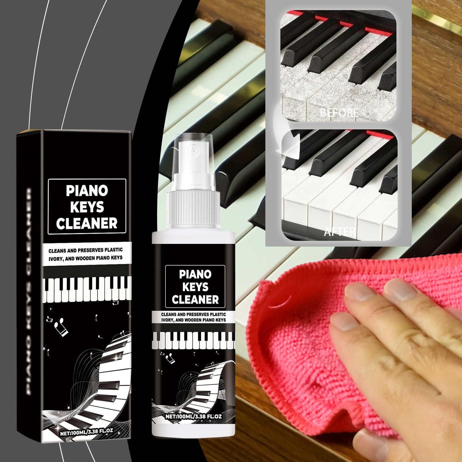 Piano Keys Cleaning Spray 100ml | Stain Remover Multi-Function Agent ...