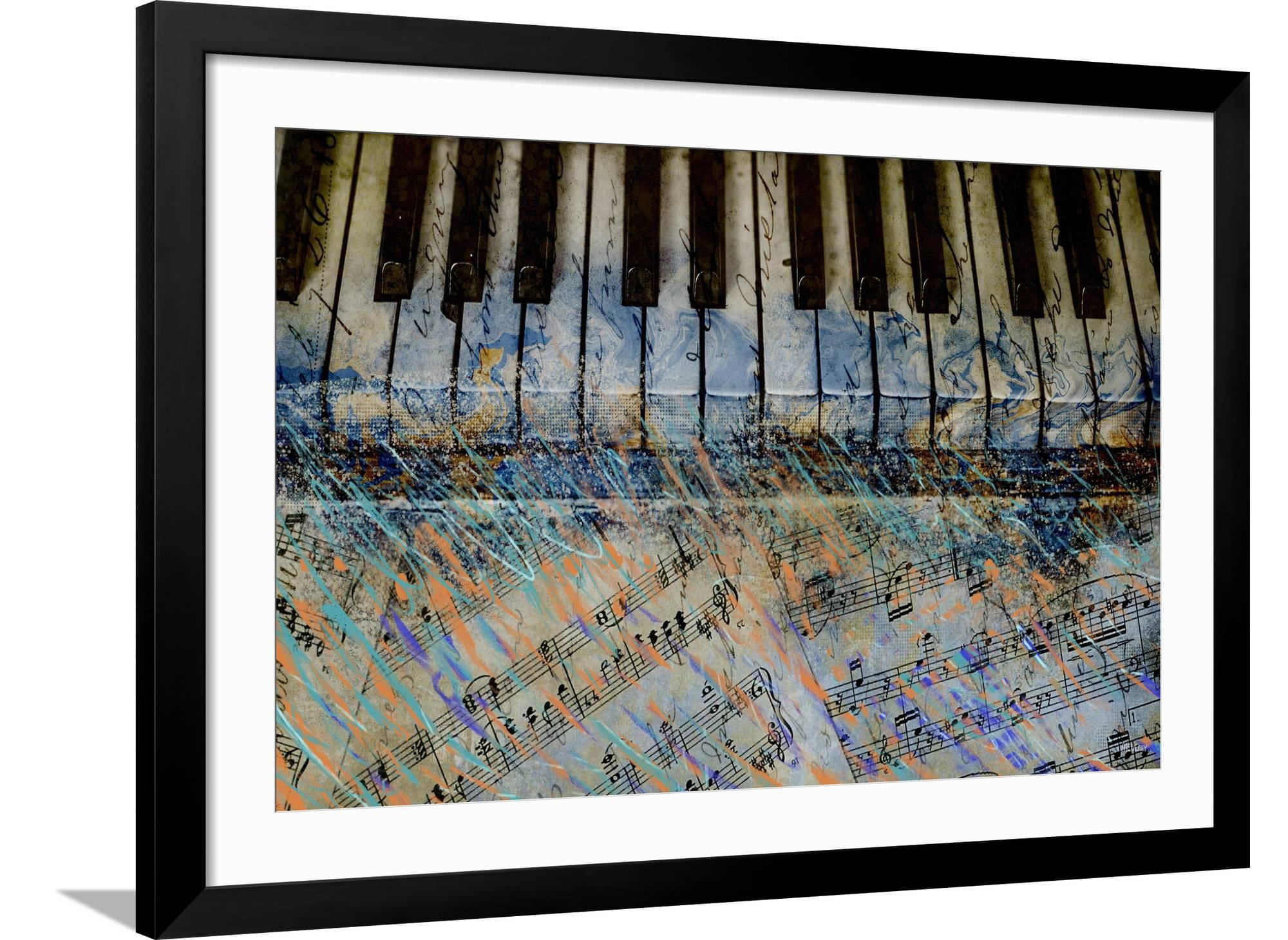 Art.com Piano Keys Art Print by Dan Meneely, Black Frame Wall Art, 44 ...