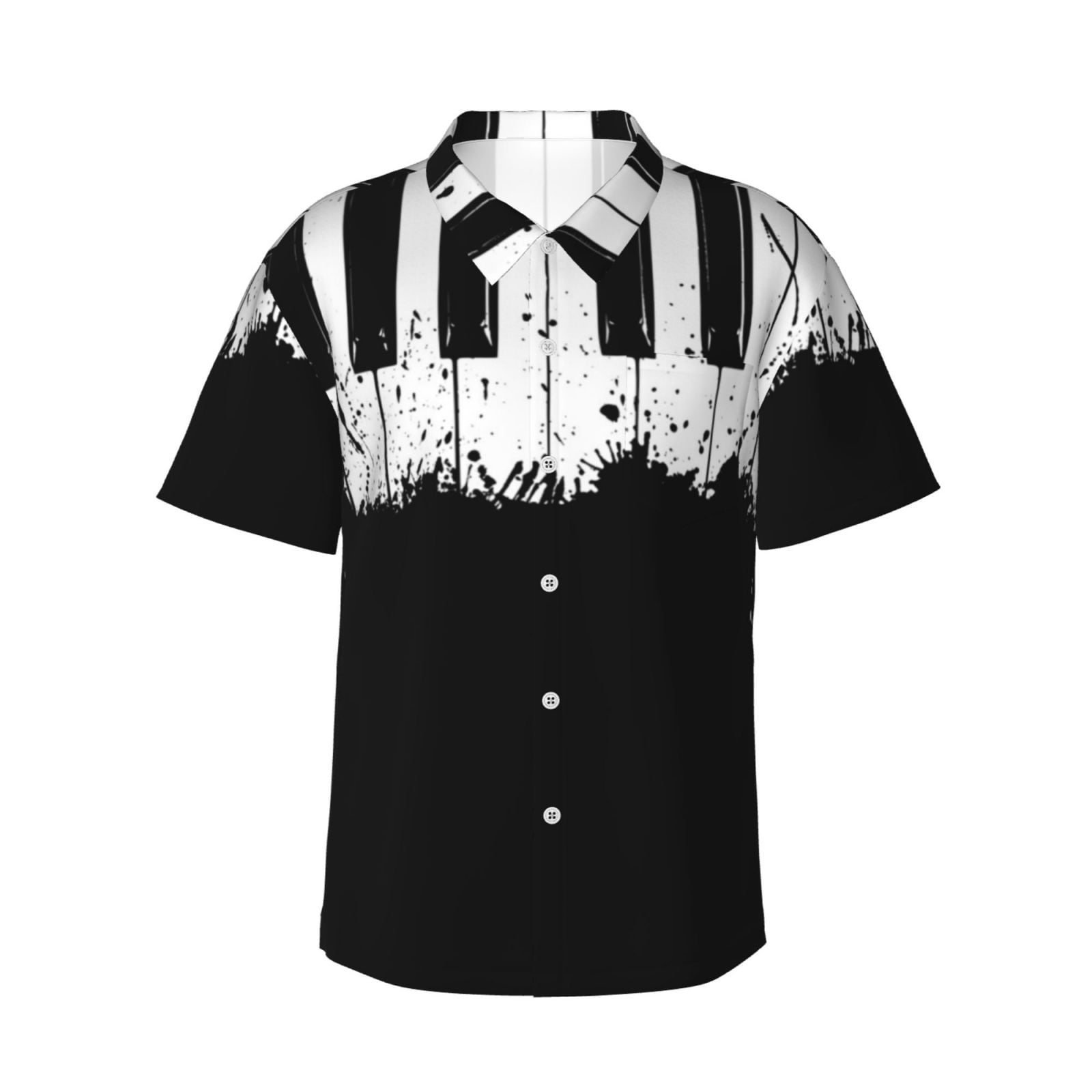 Piano Keys Hawaiian Shirts For Men, Summer Short-Sleeve Relaxed-Fit ...