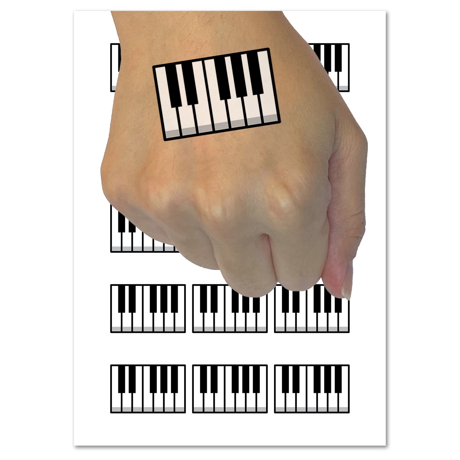 Piano Keys Octave Water Resistant Temporary Tattoo Set Fake Body Art ...