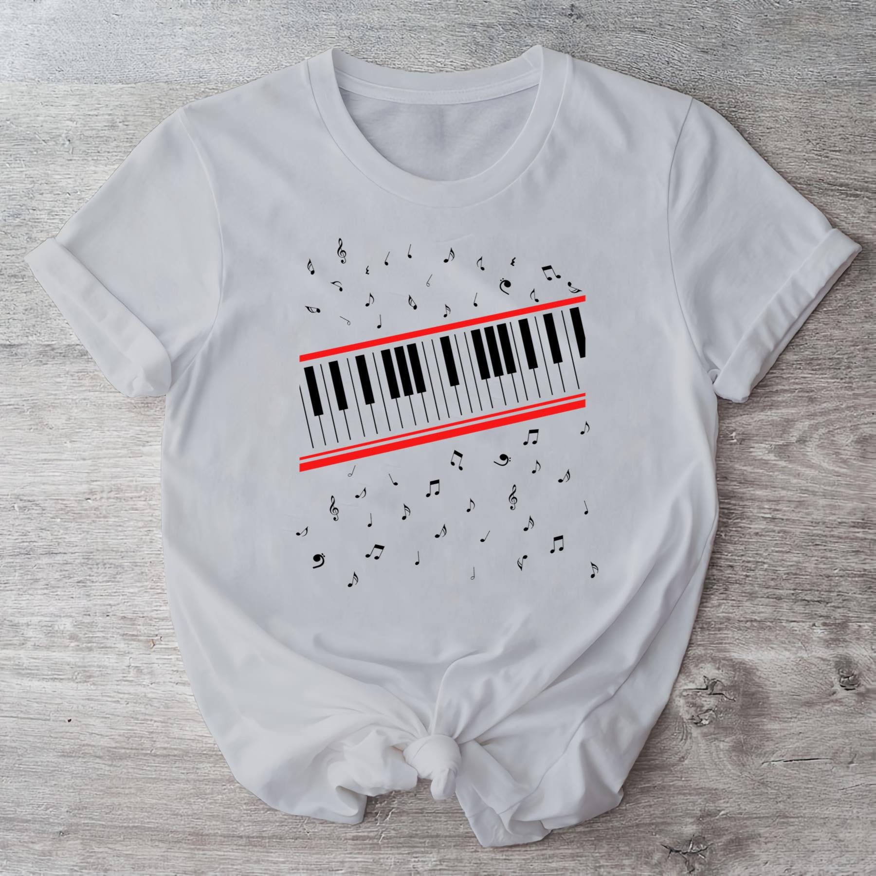 Piano Keys Rhythm Shirt, Classic Pop Song Tribute Graphic Music Tee ...