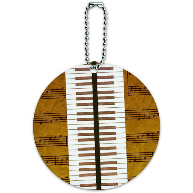 Piano Keys Scales Music Notes Sheet Round Luggage ID Tag Card for ...
