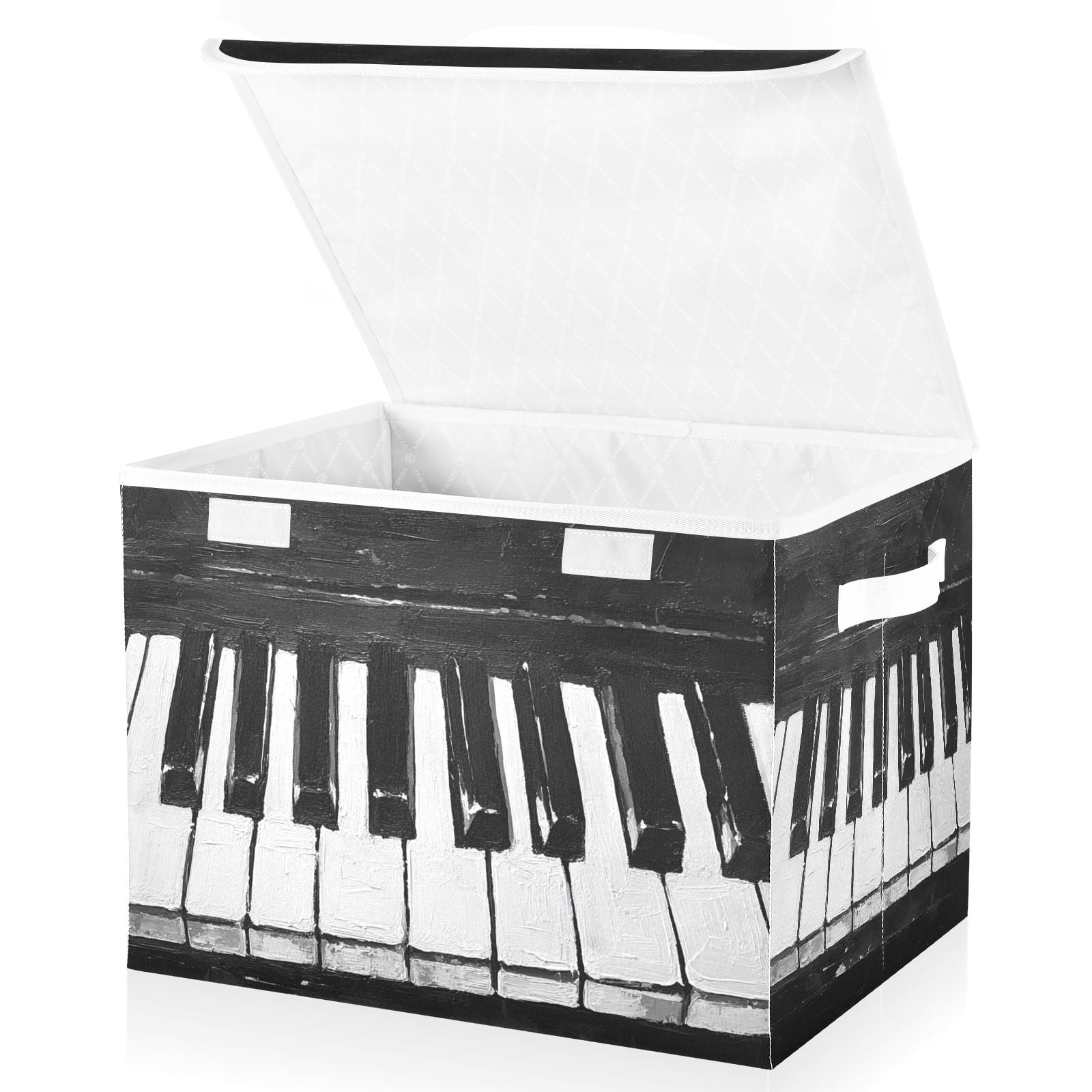 Piano Keys Storage Basket for Shelves Foldable Container Organizer for ...