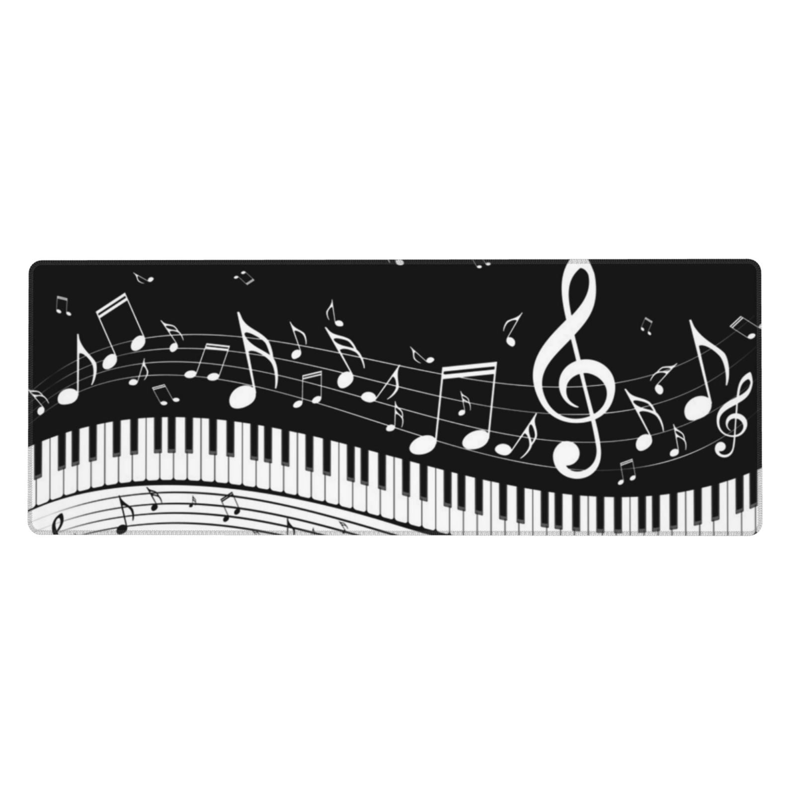 Piano Keys With Musical Notes Mousepad Large Mouse Pad Desk Pad ...