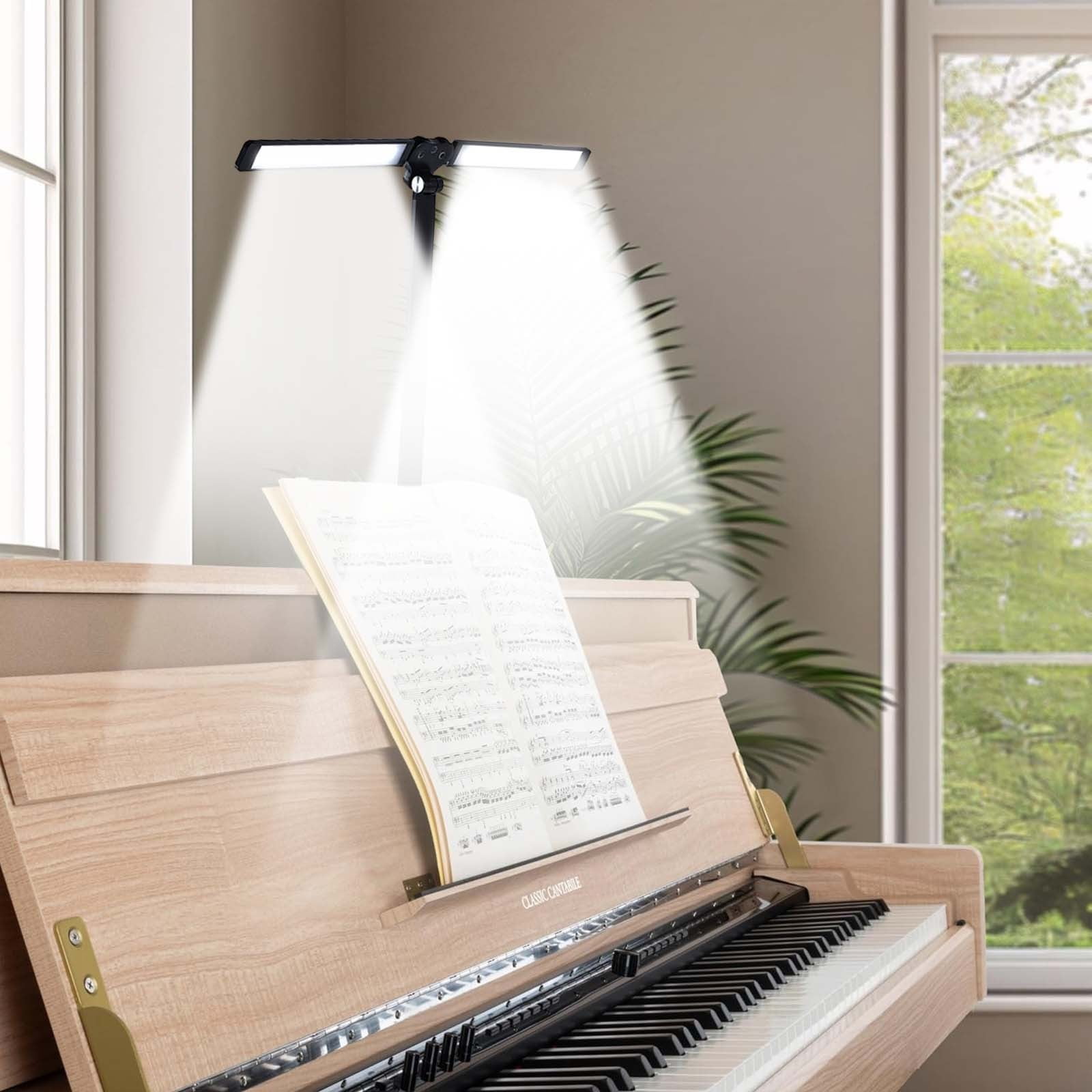 Piano Lamp, Dimmable Music Stand Light, 56 LEDs, Gooseneck Adjustable ...