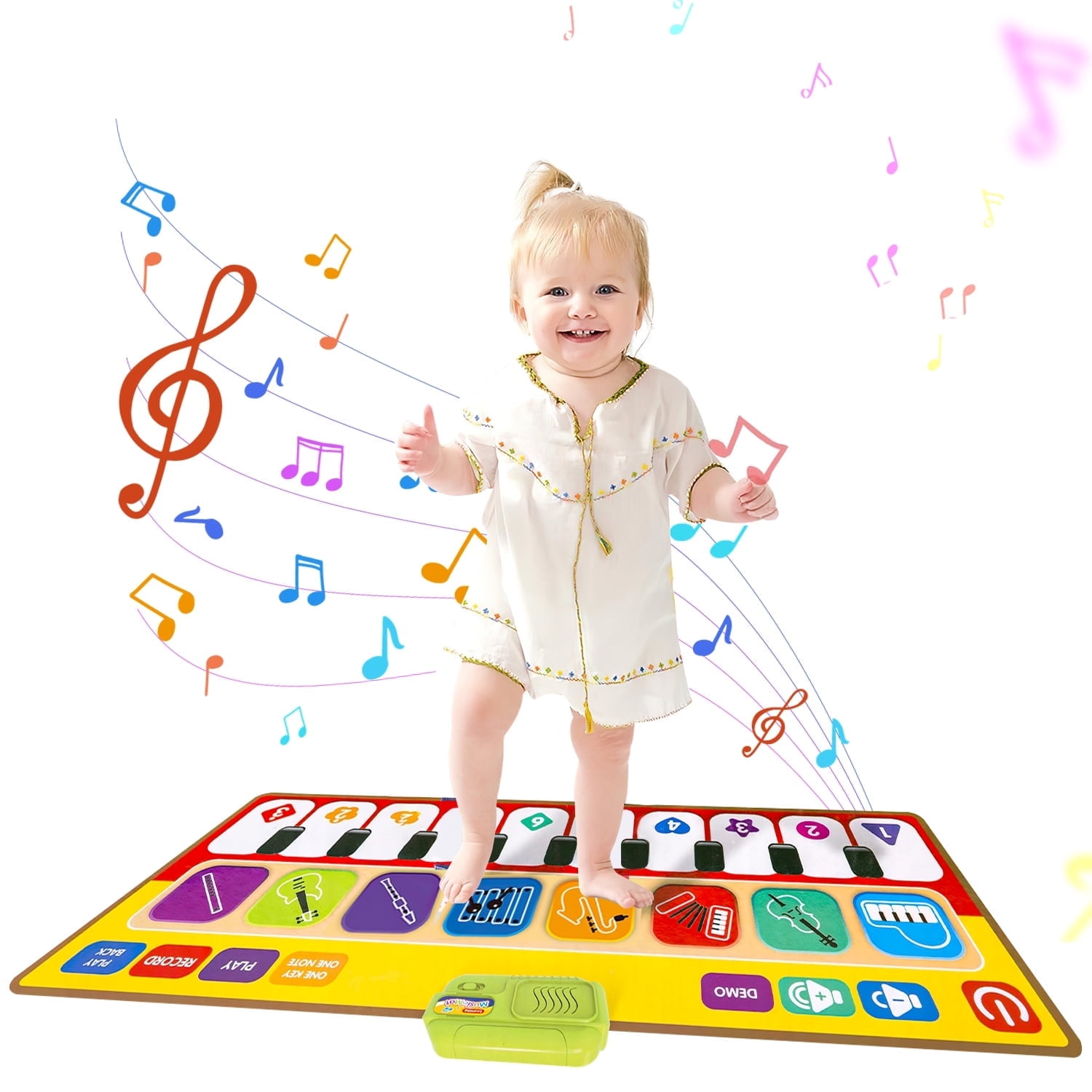 Piano Mat for Toddlers, Musical Keyboard Floor Playmat for Electronic ...