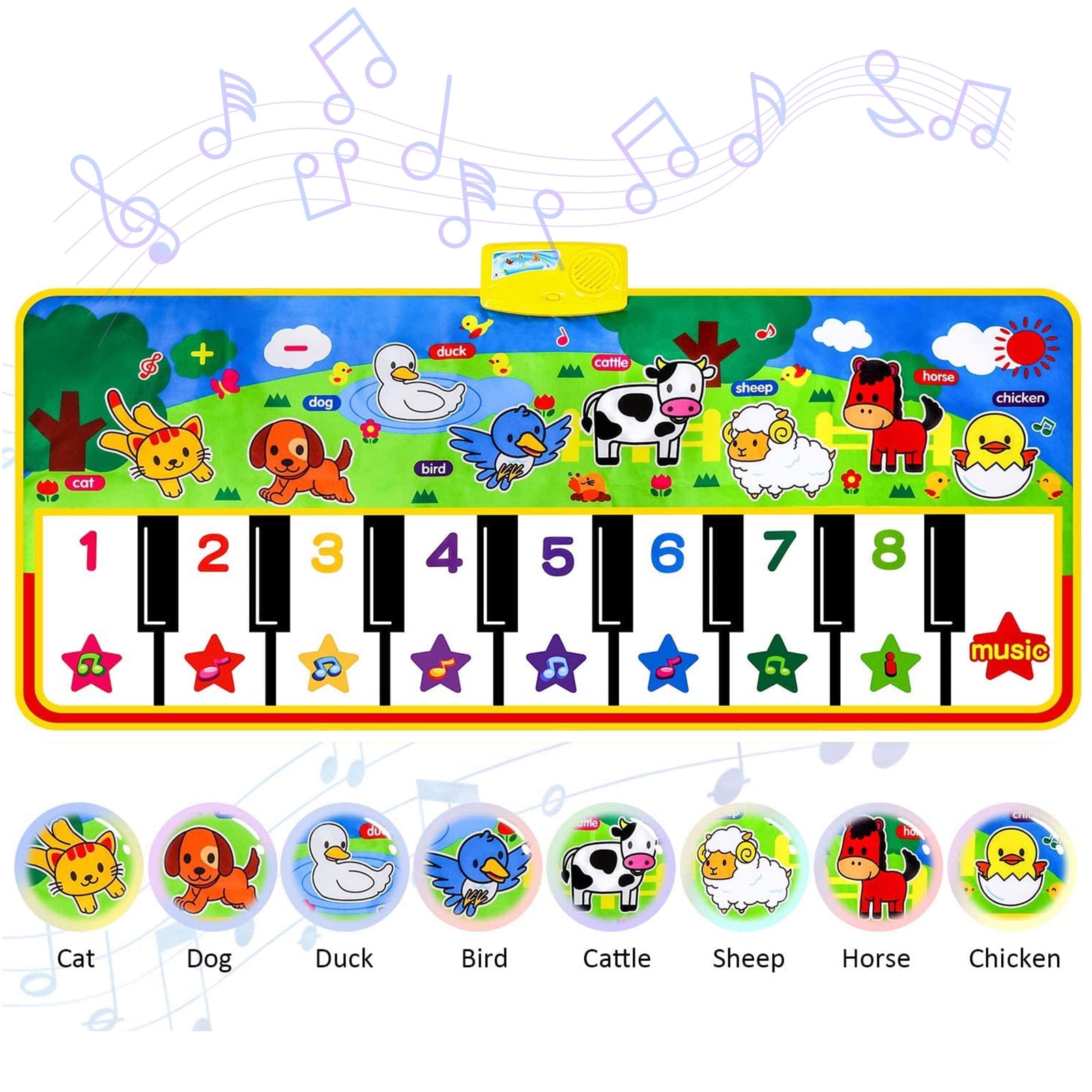 Piano Mat for Kids, 53'' x 23'' Electronic Piano Keyboard Play Dance ...