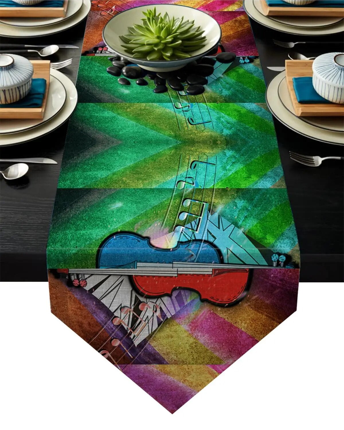 Piano Music Note Red Background Table Runners Modern Dining Buffet ...