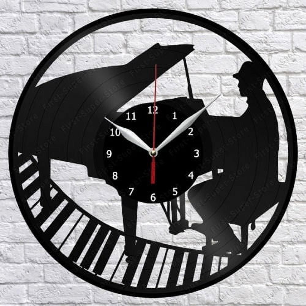 Piano Music Vinyl Wall Clock,Vinyl Record Clock Wall Art Unique kid ...