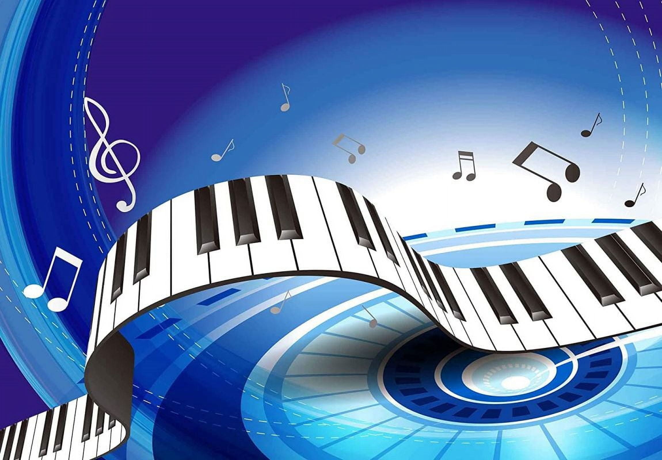 Piano Musician Background Custom Birthday Backdrop Musical Notes Theme ...