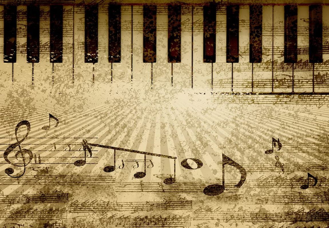 Piano Musician Background Custom Birthday Backdrop Musical Notes Theme ...