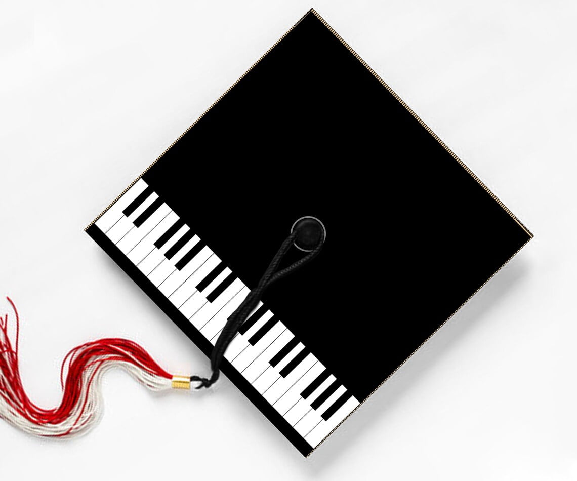 Piano, Musician, Student Pianist, Music Grad, Graduation Cap Topper ...